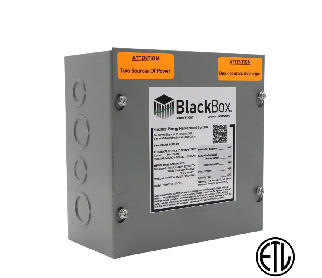 Dual Energy Manager 60–100A | Supports Two 48A EV Chargers | Black Box Innovations