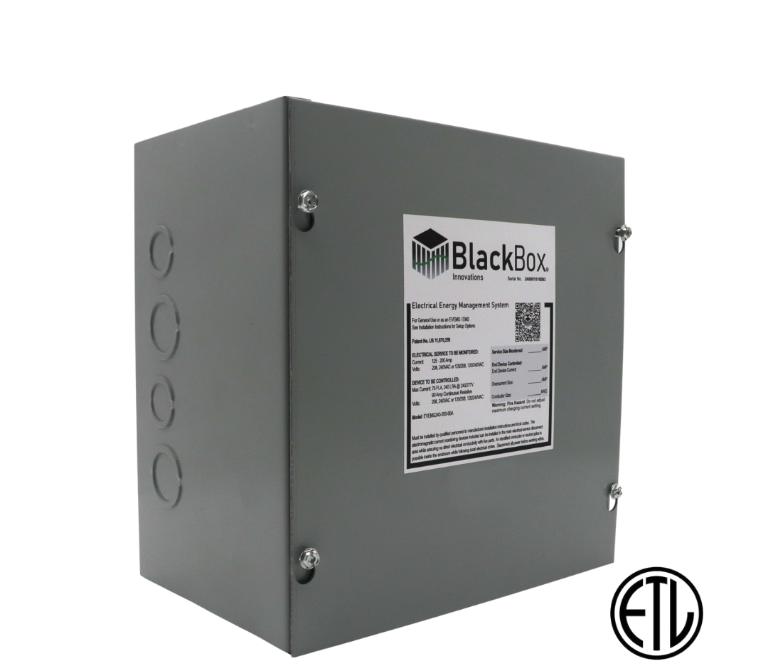 Energy Manager for Service Sizes 125 - 200A, and up to a 80A EV Charge – Black Box Innovations